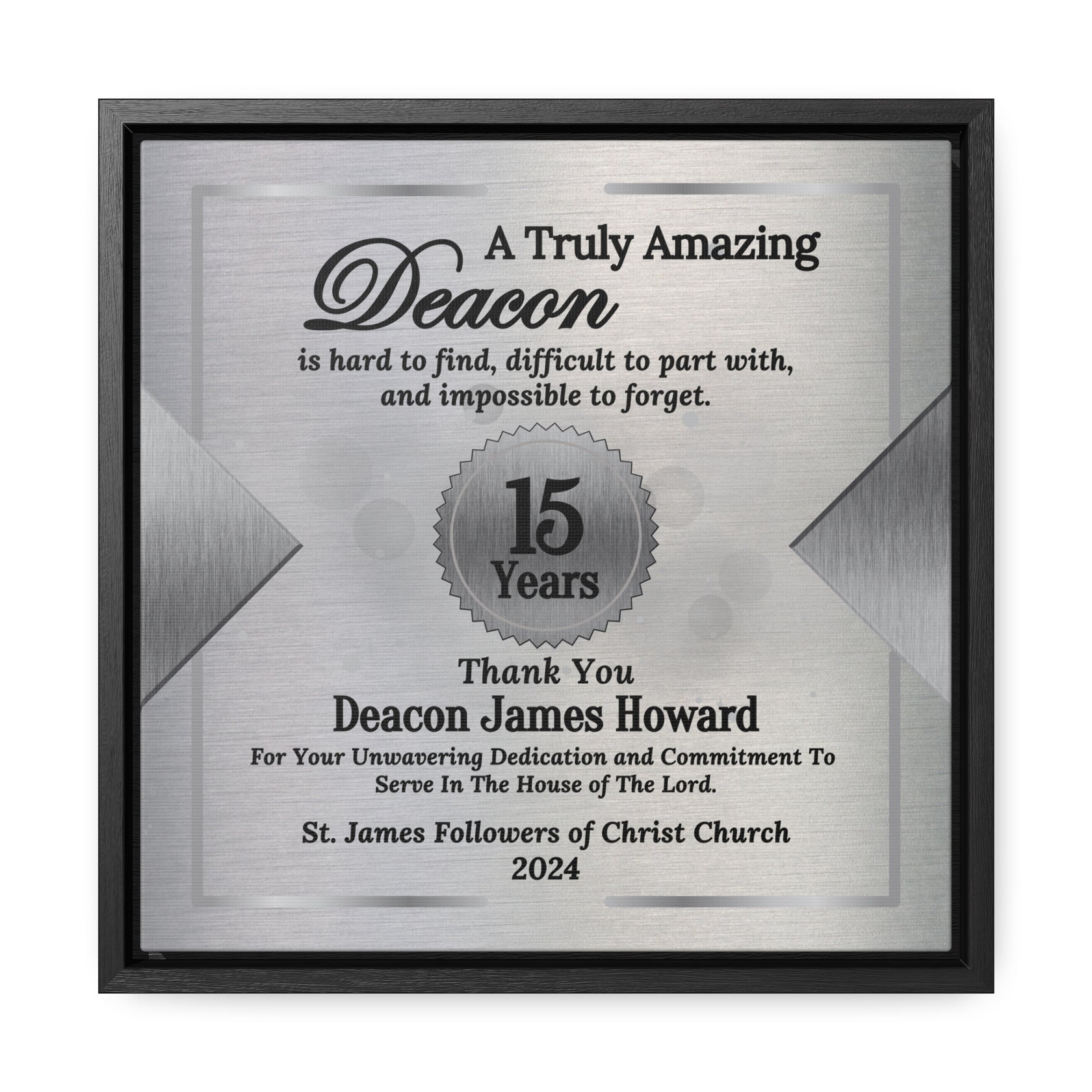 Custom Deacon Anniversary Framed Canvas Wall Art - Amazing Deacon ...