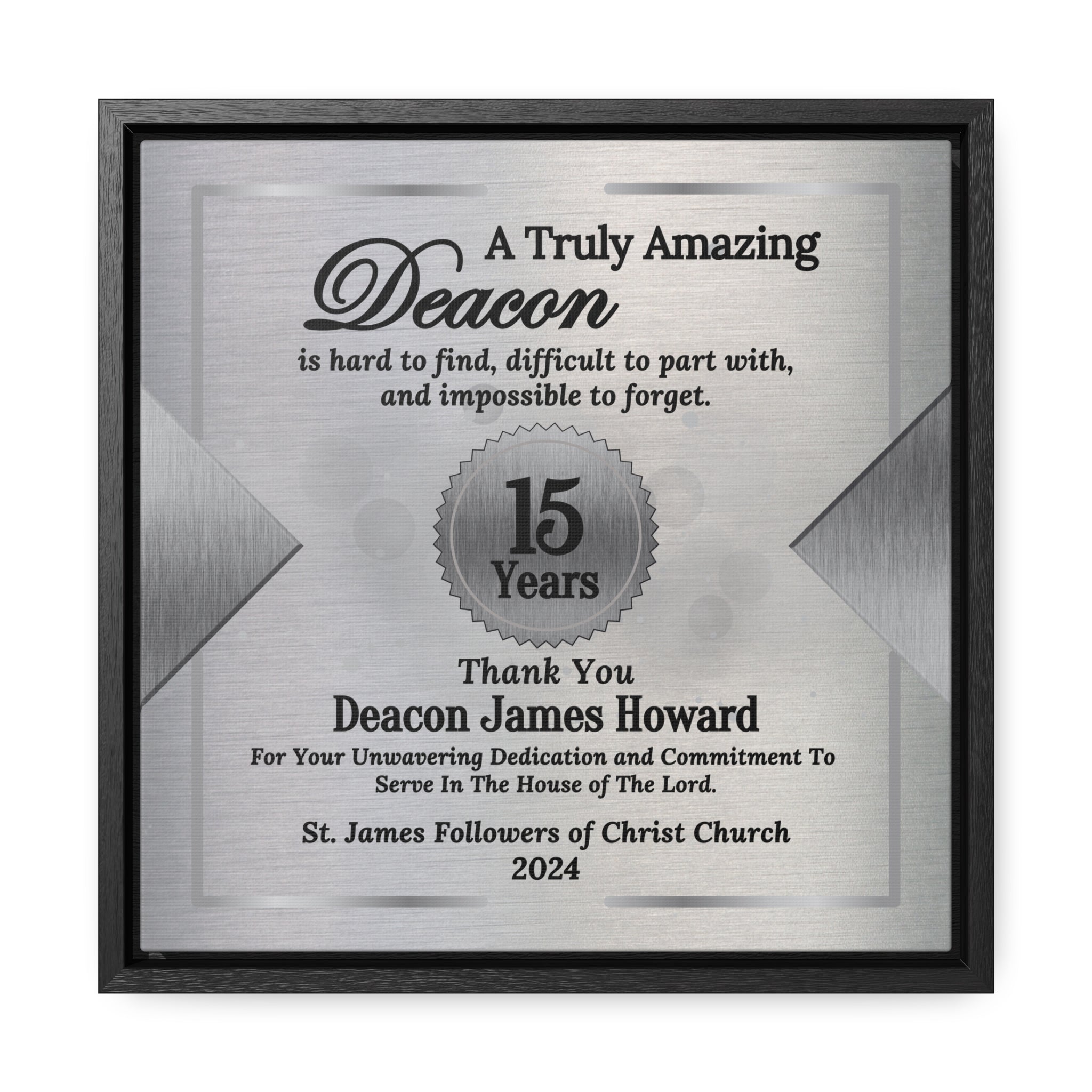 Custom Deacon Anniversary Framed Canvas Wall Art - Amazing Deacon ...