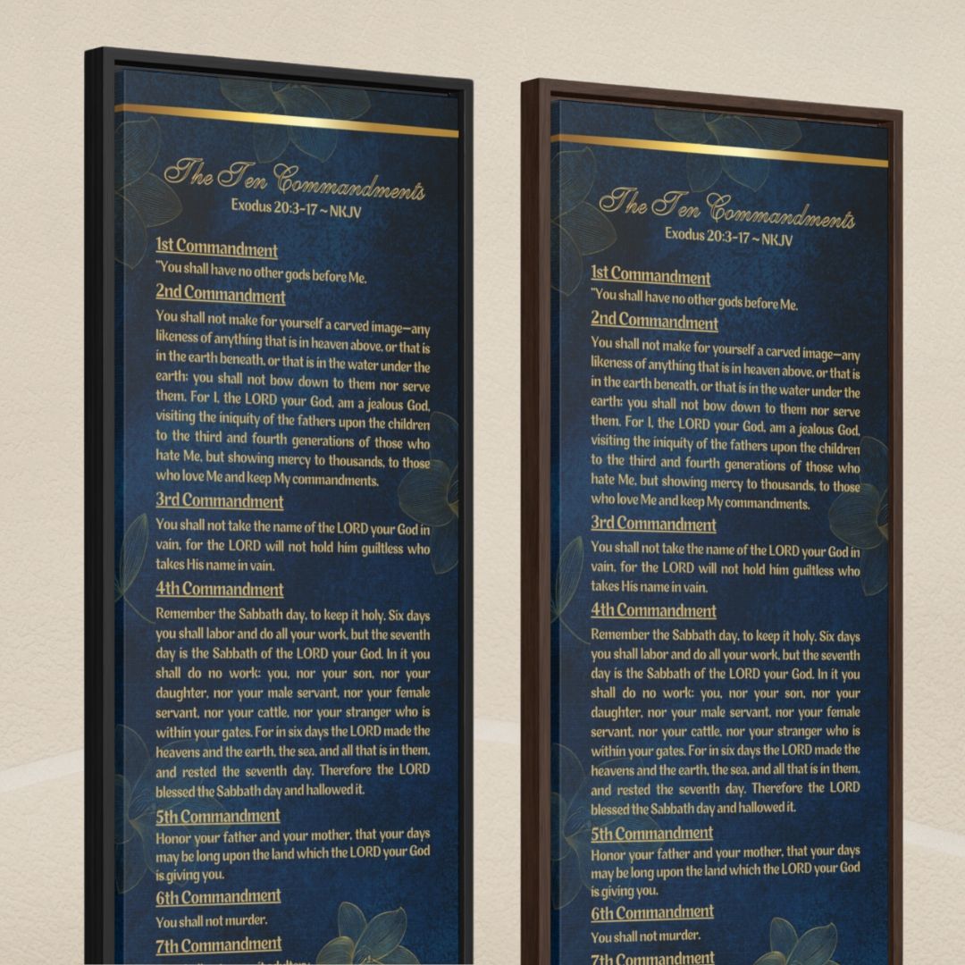 The Ten Commandments Wall Home Decor - Blue – Inspirational Expressions