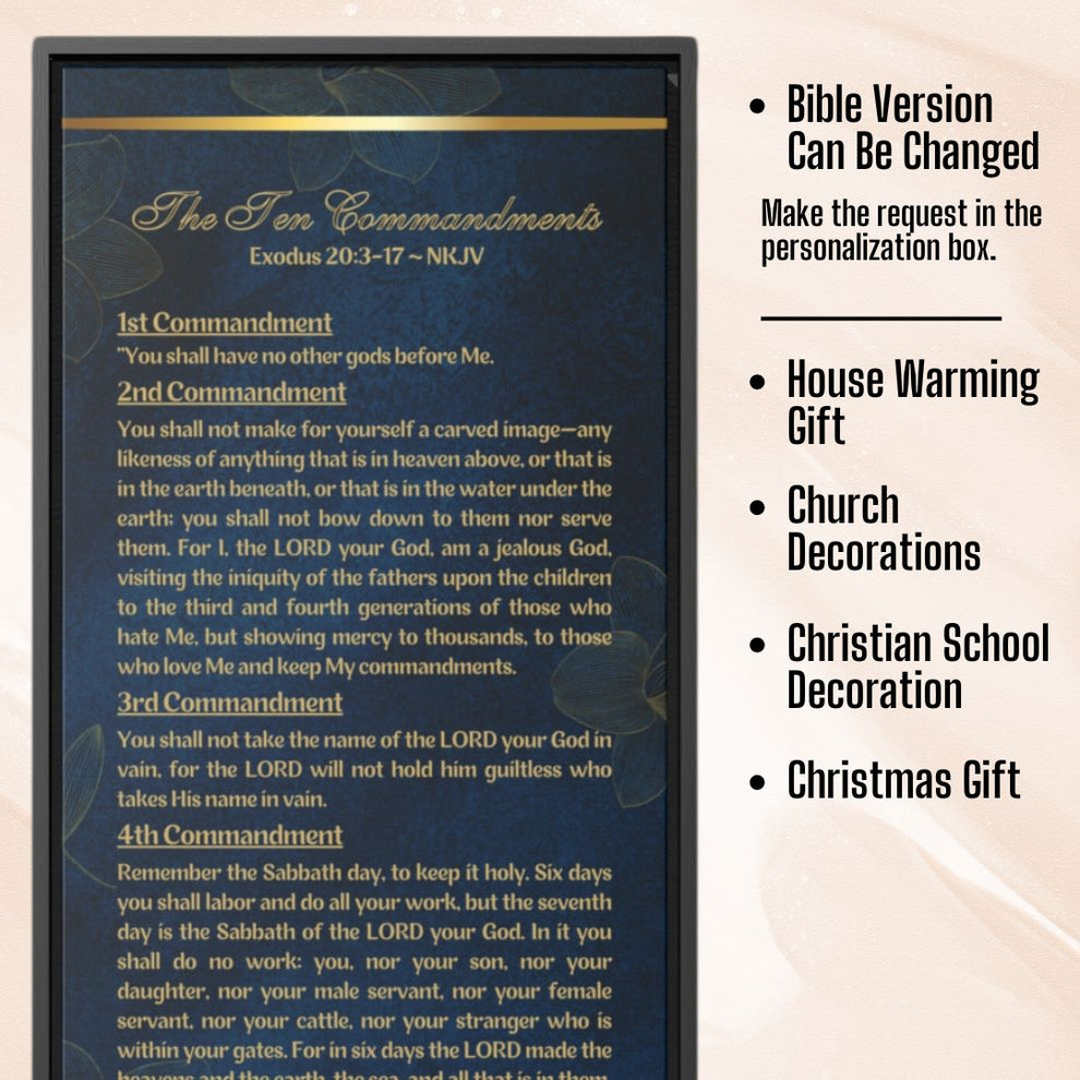 The Ten Commandments Wall Home Decor - Blue – Inspirational Expressions