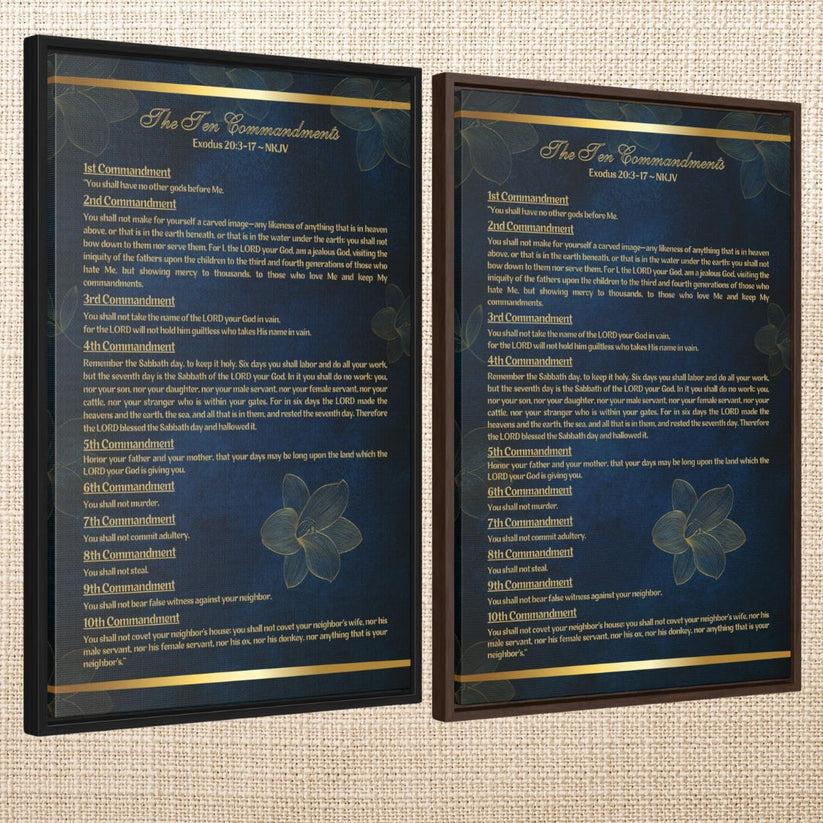 The Ten Commandments Wall Home Decor - Blue – Inspirational Expressions